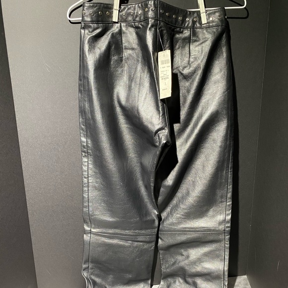 Cache | Pants & Jumpsuits | Cache Metallic Gray Leather Pants | Poshmark